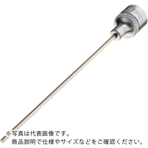特長：超ロングタイプのため、今まで作業できなかった奥深い箇所の六角穴付ボルトの着脱に便利です。早回しに便利なローレット加工仕上げです。仕様：差込角(mm)：9.5対辺寸法(mm)：2.5ビット長さ(mm)：123全長(mm)：150材質／仕...