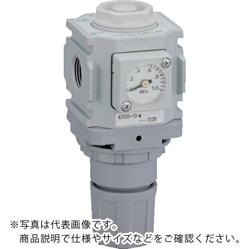 特長：空気の圧力を調整します。圧力計埋め込み形のコンパクトレギュレータ（減圧弁）です。圧力調整は片手でできます。ロックはワンプッシュで済みます。用途：仕様：設定圧力(MPa)：0.05〜0.85使用圧力(MPa)：1使用流体：圧縮空気処理空...