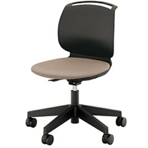 特長：厚みのある座面と骨盤を中心に支える背もたれの設計が特徴です。用途：ミーティング用仕様：張地：布背面色：ブラック座面色：ベージュ脚色：ブラック色：ベージュ座幅(mm)：439座奥行(mm)：426座面高さ(mm)：437〜520幅(mm...