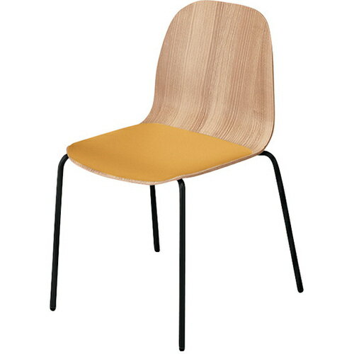 特長：ラウンジエリアにも調和する木の風合いと洗練されたデザインが魅力です。用途：ミーティング用仕様：張地：布背面色：サンドウォールナット座面色：イエロー脚色：ブラック色：イエロー座幅(mm)：390座奥行(mm)：450座面高さ(mm)：4...