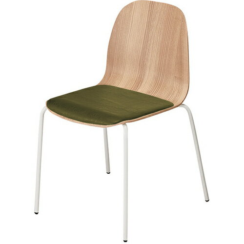 特長：ラウンジエリアにも調和する木の風合いと洗練されたデザインが魅力です。用途：ミーティング用仕様：張地：ビニールレザー背面色：サンドウォールナット座面色：カーキ脚色：ホワイト色：カーキ座幅(mm)：390座奥行(mm)：450座面高さ(m...