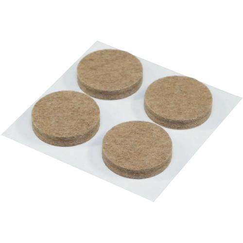 特長：便利な粘着剤付ですぐに使用できます。フェルト部分は特殊加工で、ほつれにくく耐久性もよくなっています。用途：家具や椅子などの底脚に付ける保護クッションとして。床、フローリングの傷つき防止に。仕様：厚さ(mm)：4色：茶形状：丸サイズ(m...