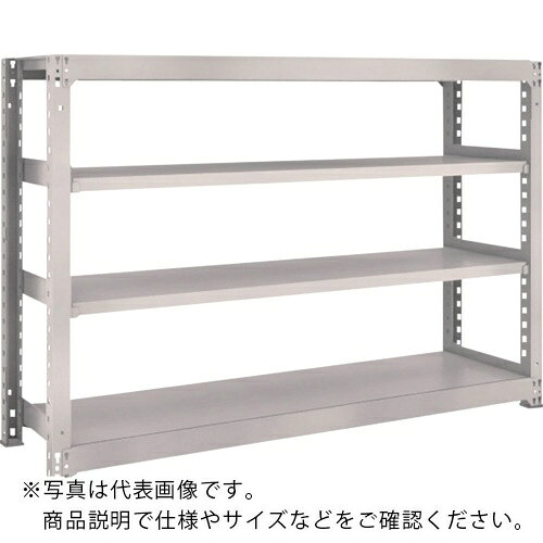 特長：ボルトを1本も使用していないボルトレス構造で、分解・組み立てが簡単。組立作業の時間を大幅に短縮できます。棚の段変更が、25mmピッチで、自由に調整、変更ができます。高さ、奥行が同じであれば、増結することができます。また、支柱を兼用する...