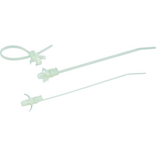 特長：パネルの取付穴に差し込んだ後でも引き抜きが可能なプッシュマウントたいです。リリースレバーと矢じり部を一体化したことで取付穴への差し込み時、リリース時の作業性が向上しました。用途：ケーブルなどの結束に。仕様：色：薄緑幅(mm)：2.5長...