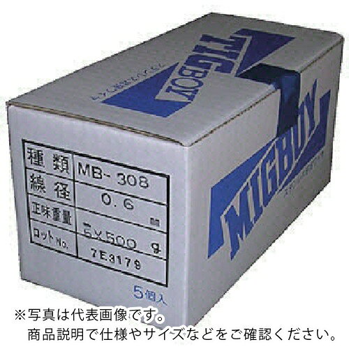 特長：ミグボーイ・ティグボーイ専用リール、500g巻です1箱5巻入りが販売単位です。用途：ステンレス溶接仕様：ワイヤー径(mm)：φ0.6巻重量(g)：500梱包単位：5巻銘柄名称：MB-308最小お取引単位：5巻入り箱(2.5kg)注意：...