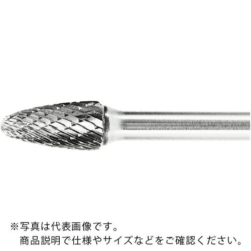 特長：独自開発の刃形状により、高速回転使用時にバーが不用意に被切削物に喰いこんでしまうことがないため、滑らかに加工でき能力アップに貢献します。仕様：形状：砲弾(シングルカット)刃径(mm)：9.5刃長(mm)：19軸径(mm)：6軸長(mm...