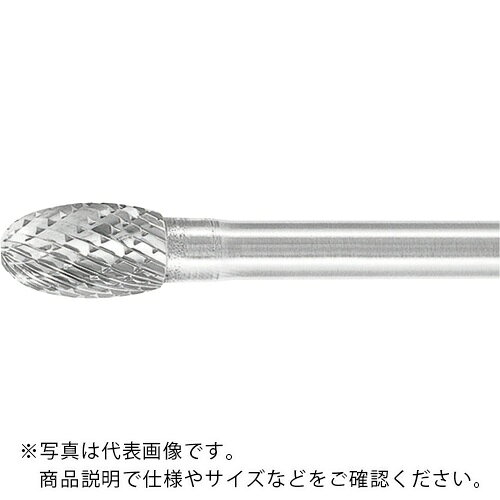 特長：独自開発の刃形状により、高速回転使用時にバーが不用意に被切削物に喰いこんでしまうことがないため、滑らかに加工でき能力アップに貢献します。仕様：形状：卵(シングルカット)刃径(mm)：12.7刃長(mm)：22軸径(mm)：6軸長(mm...