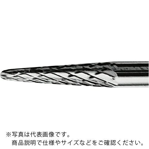 特長：独自開発の刃形状により、高速回転使用時にバーが不用意に被切削物に喰いこんでしまうことがないため、滑らかに加工でき能力アップに貢献します。仕様：形状：テーパー(シングルカット)刃径(mm)：3刃長(mm)：12.7軸径(mm)：3軸長(...