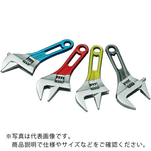 特長：軽量タイプでありながら、強度はJIS H級をクリアしています。お好みのカラーグリップから選べます。仕様：全長(mm)：119最大口開き(mm)：24色：レッド口開き(mm)：0〜24先端厚さ(mm)：10.7グリップ有無：有材質／仕上...