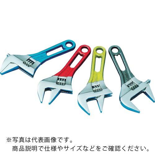 特長：軽量タイプでありながら、強度はJIS H級をクリアしています。お好みのカラーグリップから選べます。仕様：全長(mm)：160最大口開き(mm)：36色：イエロー口開き(mm)：0〜36先端厚さ(mm)：13.5グリップ有無：有材質／仕...