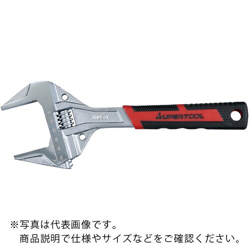 特長：今までになかったワイドな口開きです。超ワイド・薄型・軽量タイプです。強度はJIS H級をクリアしています。手に優しいグリップ付です。強度は、JIS.H級をクリアです。用途：狭い場所での作業に最適なモンキレンチ仕様：全長(mm)：210...