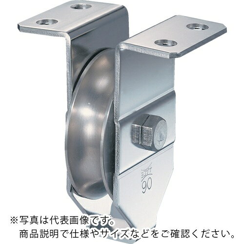 特長：ベアリング使用により回転がスムーズ・耐久性に優れています。滑車として使用する為、枠と車の隙間が極めて少なくなっています。用途：重量用の滑車として。仕様：許容荷重(daN)：98許容荷重(kgf)：100車輪径(mm)：50車輪幅(mm...