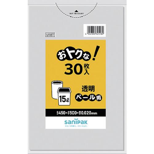 特長：室内ペールのサイズ合わせてご使用いただけます。仕様：容量(L)：15縦(mm)：500横(mm)：450厚さ(mm)：0.02色：透明1冊：30枚入り材質／仕上：低密度ポリエチレン（LLDPE）　●代表画像について 商品によっては、代...