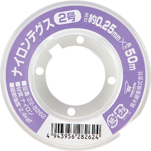 特長：見えにくいナイロン糸、店舗内のPOP吊り用、一般的な鳥害防止用にも使えます。用途：造園、農耕、園芸、一般的な鳥害防止など。工作、手芸など。店舗のPOPの吊り用に。仕様：色：透明線径(mm)：0.25長さ(m)：50包装形態：ボビン巻2...