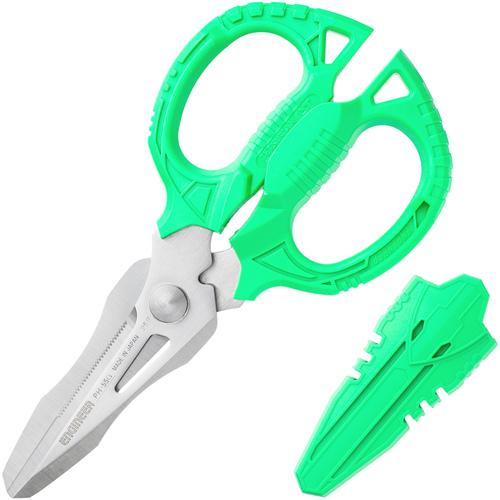 特長：4つの刃でさまざまな素材をカットできる万能ハサミです。ストレート刃：適度な厚みと鋭利な刃先が快適なカッティングをサポートし、紙や布のスライド切りもスムーズです。マイクロセレーション刃は、さまざまな素材を逃さず切断できます。高硬度の特殊...