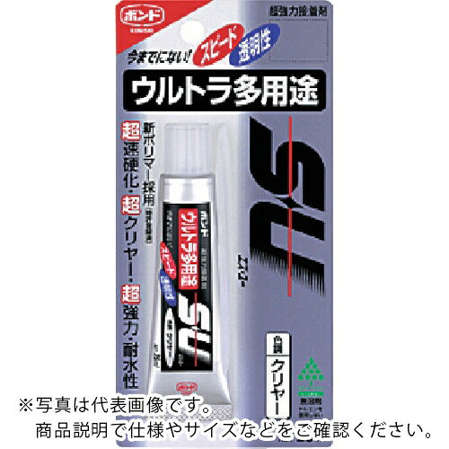 特長：高性能、強力多用途接着剤、レギュラータイプです。用途：金属・硬質プラスチック・木材・コンクリートの強力接着に。仕様：色：クリヤー容量(ml)：10使用温度範囲(℃)：-30〜80硬化時間(23℃)：2〜3分チューブタイプ材質／仕上：主...