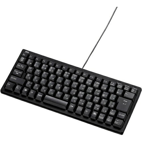 特長：テンキー部分を取り除き、文字入力だけに特化したコンパクトキーボードです。キーピッチはスタンダードキーボードと同じ19mmキーピッチです。文字の耐久性に優れたレーザー印刷を採用しています。使用しない時はキーボードを立てて収納できます。U...