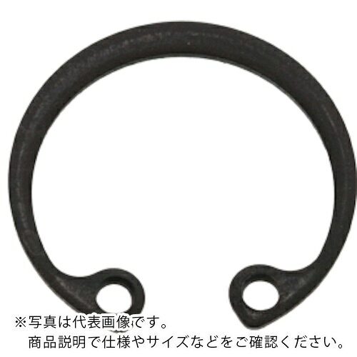 特長：一般に使用する偏心形の止め輪となります。ベアリング等の相手物がスラスト方向(軸に対して平行方向)に抜けないように、穴に溝加工してはめるリング状の止め輪です。止め輪は一般的に専用プライヤーで縮めて挿入します。(テーパー治具で挿入すること...