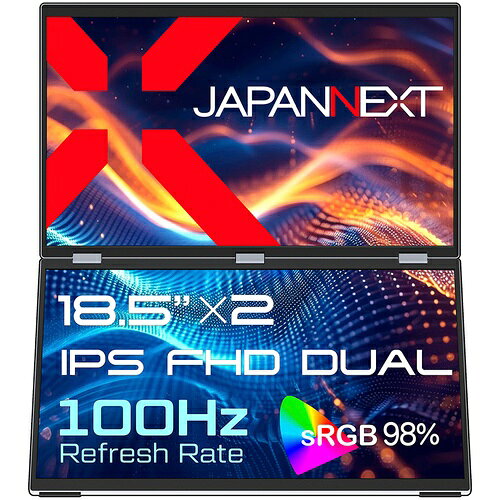 特長：18.5インチの大画面IPSパネルを2枚搭載し、フルHD(1920×1080)解像度に対応したデュアルモバイルディスプレイです。携帯性、収納性に優れており、ワーケーションや外出先、自宅のリビングなど、大きなディスプレイが置きづらい環境...