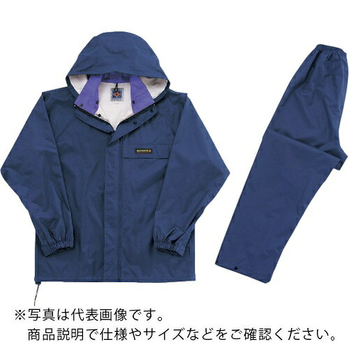 特長：上着/パンツ/フード共にメッシュ付きで、汗によるベトツキ感を緩和します。縫い目にはシームテープを貼り付け、高い防水性を実現しています。用途：雨天時の野外作業に。仕様：色：ネイビーサイズ：S身長(cm)：150〜160胸囲(cm)：78...