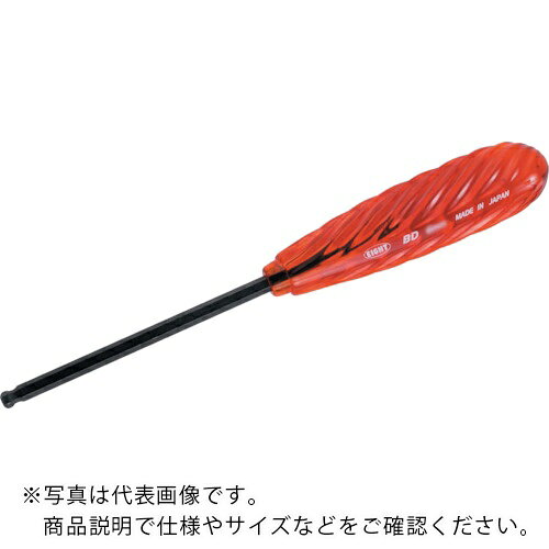 特長：使いやすく滑らない機能美のハンドルです。ハンドルには手触りが良く衝撃に強い高級アセテート樹脂を使用しています。ボールポイントは球状に切削加工してあるので約25°傾けて使用でき、ボルトの仮締めが早く、作業性がアップします。用途：六角穴付...