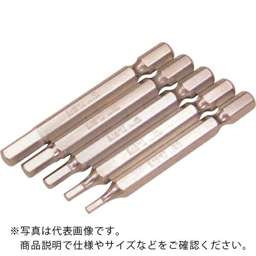 特長：ISO・JIS規格を上回るよう、設計・製作されている「プロ向け」の製品です。用途：六角穴付ボルト類の締結用。仕様：対辺(mm)：3全長(mm)：65シャンク径(mm)：6.35溝位置(mm)：13材質／仕上：ビット:特殊合金鋼、SNC...