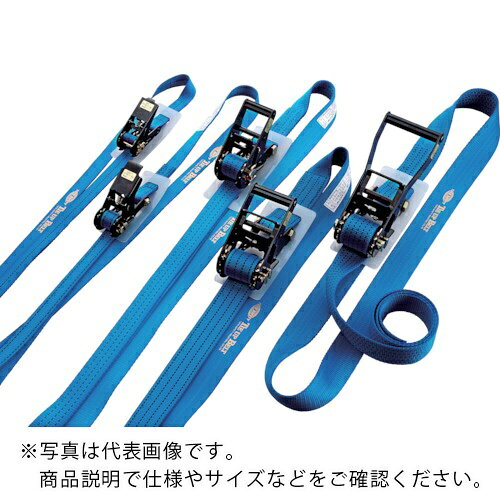 特長：ラチェットバックルの底部で荷物を傷付けないように、バックルシートが標準装備されています。用途：パレットの荷物の結束に。資材置き場等で、荷物を結束する際に。仕様：最大使用荷重(t)：0.509ベルト長さ(m)巻取側：3ベルト長さ(m)固...