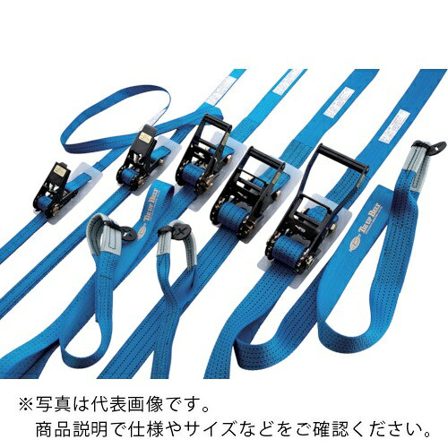 特長：荷物にキズをつけずに、がっちりと固定・締める・緩めるが簡単にできます。ラチェットバックルの底部で荷物を傷付けないように、バックルシートが標準装備されています。用途：運搬物の固定・荷崩れ防止・結束に。仕様：最大使用荷重(t)：0.509...