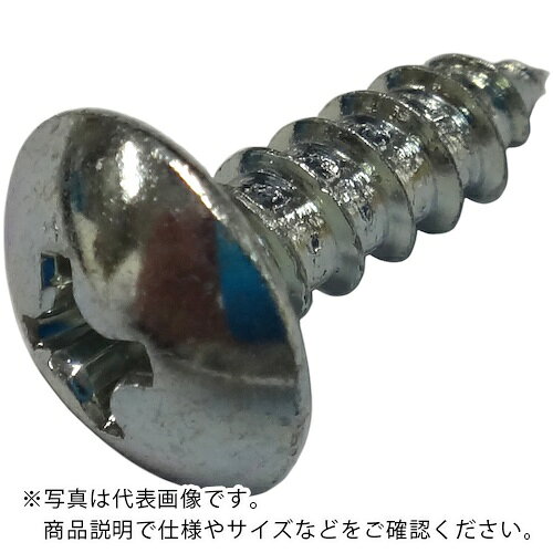 特長：高さが低く、頭部外径が大きい丸頭形状のタッピンねじです。用途：ねじ自身でねじ立てができるねじなので、タップやナットを使用せず下穴だけで締結するときに。仕様：寸法(mm)d：3寸法(mm)L：10材質／仕上：スチール表面処理:三価クロメ...