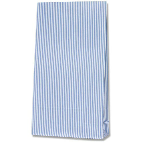 特長：飽きのこないブルーのストライプ柄でマチの小さい角底袋です。仕様：外形寸法(mm)間口：210外形寸法(mm)奥行：80外形寸法(mm)高さ：385幅(mm)：210マチ(mm)：80高(mm)：385材質／仕上：晒クラフト紙70g　●...