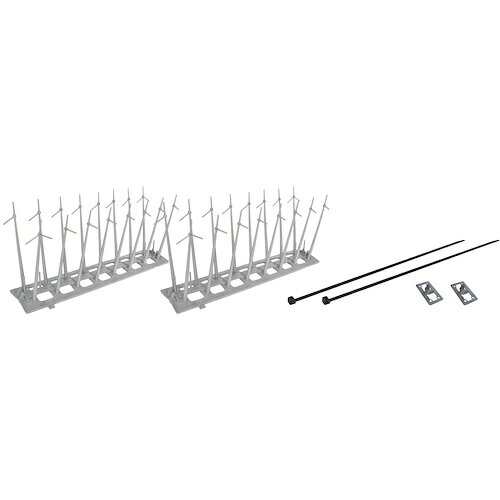 特長：フン害を防止するマット用途：鳥害防止器具仕様：色：グレー幅(mm)：340奥行(mm)：150高さ(mm)：75タイプ：営巣・フン害防止鳥害防止器具材質／仕上：本体：PP止め金具：ステンレス固定バンド：ナイロンセット内容／付属品：本体...