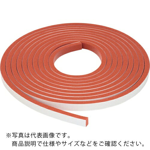 特長：長尺物ができるため、建築用ガスケット、目地材、ドアシール等に適しています。耐熱性及び耐寒性に優れ-60〜200℃まで使用可能です。仕様：色：ベンガラ(アカ)厚さ(mm)：5幅(mm)：40粘着有無：両面テープ付形状：角紐グレード：SR...