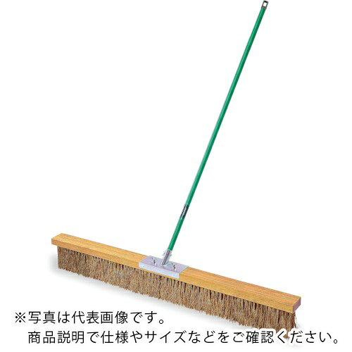 特長：柄の先端が回転キャップ式です。用途：整地用大型ブラシに。仕様：幅(mm)：1800幅×柄の長さ(mm)：1800×1700テラモト　コートブラシシダ180CM材質／仕上：頭：天然木・スチールにユニクロメッキ毛：シダ100%柄：φ25....