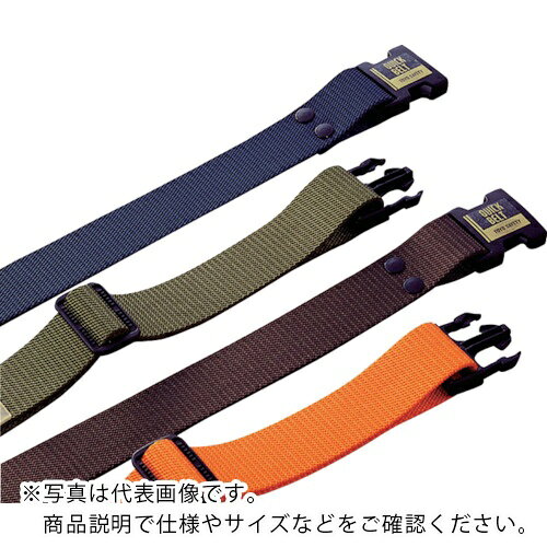 特長：ワンタッチバックルで着脱簡単です。用途：作業用ベルト仕様：色：緑幅(mm)：38長さ(mm)：650〜1190ウエスト(cm)：65〜11938mm幅ワンタッチバックル材質／仕上：ベルト：ナイロンバックル：ポリアセタール　●メーカー取...