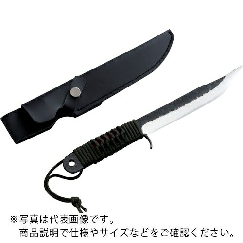 特長：職人が一つ一つ鍛造しています。強度を持たせながらも、軽く使い易く、切れ味良く仕上げています。用途：狩猟・レジャー用。仕様：刃長(mm)：180刃幅(mm)：32全長(mm)：310材質／仕上：刃:高炭素刃物鋼　●メーカー取寄商品につい...