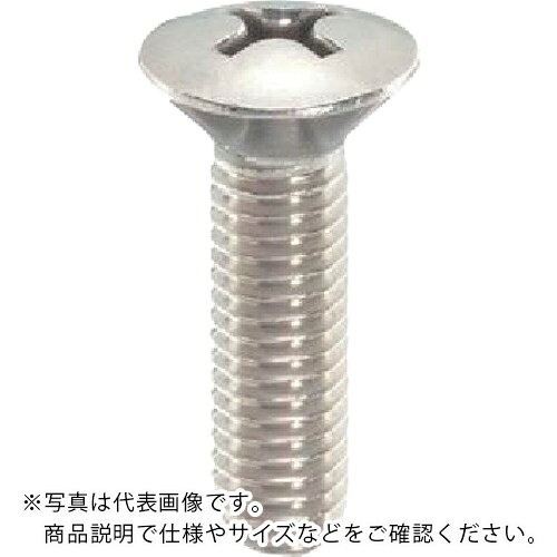 特長：十字穴付きの皿頭小ねじです。部材に頭部を出さない為の座ぐり加工が必要です。ステンレス鋼なので耐食性、耐熱性に優れています。用途：ボルトに比べ小さな部材の一般的な締結に。体や衣類が引っ掛かると支障がある場所等に。耐食性に優れていますので...