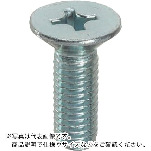 特長：十字穴付きの皿頭小ねじです。部材に頭部を出さない為の座ぐり加工が必要です。材質は鋼で耐食性向上のため、ユニクロめっき(薄青っぽい色合い)がしてあります。生地に比べ耐食性があります。用途：ボルトに比べ小さな部材の一般的な締結に。頭部が出...