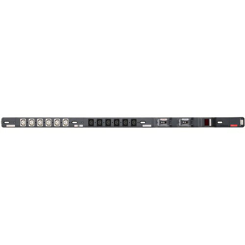 特長：IEC C13の電源が供給可能です。仕様：定格：30A 250Vコンセント数：12幅(mm)：50長さ(mm)：1140安全ブレーカ・電流監視装置付 30A 200V コンセントバー (C13×12)　●メーカー取寄商品について 本商...