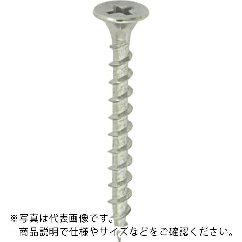 特長：焼入れ加工を施しているので釘より高い保持力があります。硬い木へ使用する場合は下穴をあけてください。ドライバー2番をご使用下さい。用途：比較的やわらかい木材に最適。主に外装用に使用。仕様：寸法(mm)d：3.8全長(mm)：38造作ねじ...