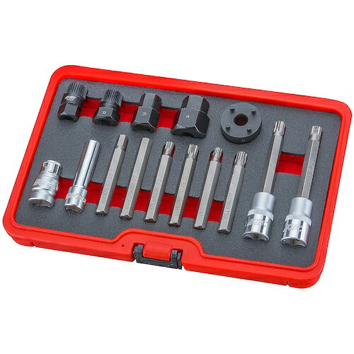 用途：オルタネーターのプーリー交換に仕様：オルタネーターソケットセット適応車種：BENZ・BMW・VW・AUDI・etc　差込：12.7mm　・外径：19.5mm／33山＆18.2mm33山　・M10・T50・75mmビット：M8・M10・...