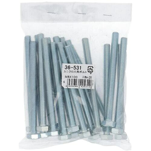 特長：ユニクロメッキを施した六角ボルトです。仕様：寸法(mm)d：M8寸法(mm)L：100ねじピッチ(mm)：1.25鉄製六角ボルト材質／仕上：鉄/ユニクロメッキ　●メーカー取寄商品について 本商品はメーカーからの取寄商品となります。 納...