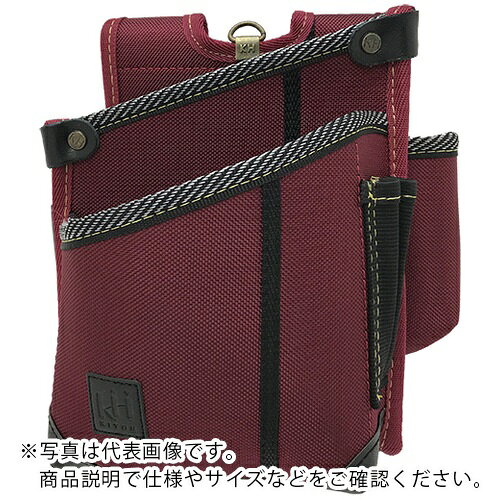 特長：斜めポケットで取り出しやすいが落ちにくい構造です。大きな背割れ構造でサポーターベルトのどの位置にも装着可能です。釘が突き抜けない多孔式水抜き穴付です。100％ナイロン生地を使用しており摩耗に強いです。開口部を広げる当社独自の補強方法を...