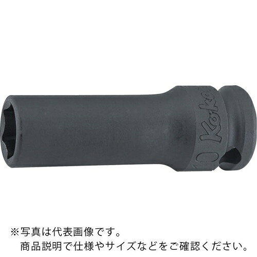 特長：セミディープソケットです。仕様：差込角(mm)：9.5対辺寸法(mm)：18全長(mm)：50対辺形状：6角6角タイプ肉薄材質／仕上：クロムモリブデン鋼(SCM435)注意：抜け止め用のCリング（Oリング・ピン）は付属しておりません。...