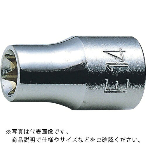 特長：トルクスソケットです。仕様：差込角(mm)：12.7全長(mm)：37シャンク径(mm)：12.7差込角(mm)：12.7対辺寸法（mm）：E22材質／仕上：クロムモリブデン鋼(SCM435)　●代表画像について 商品によっては、代表...