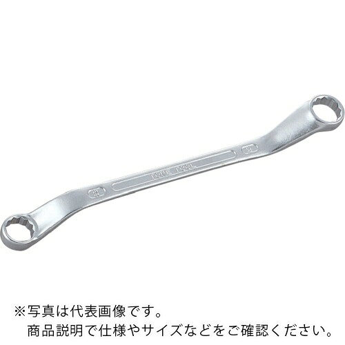 特長：45°のオフセット角度で全長が短いため、狭い個所で周辺の障害物を避けて作業ができます。めがね部は12角のため、ボルト・ナットにはめ合わせやすく、比較的狭い場所でも作業が容易です。用途：ボルト・ナットの締付け・緩め作業用に。仕様：対辺寸...
