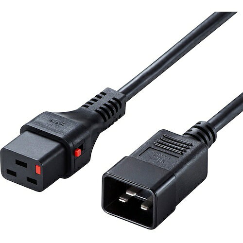 特長：サーバーやUPSなど、C20、C19コネクタに対応した、抜け防止ロック式電源コードです。金具やワイヤーなどの取り付け作業なしで抜け止め対策が可能です。独自の設計で標準的なIEC規格（IECC20、C19）の差込口に対応しています。サー...