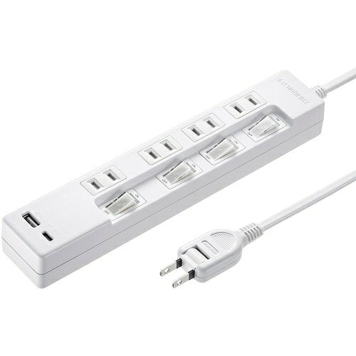 特長：USB出力合計2.4A仕様で、USB Aポート、Type-Cポートともに最大5V・2.4A出力です。USB A、Type-Cポート共に、自動識別ICの機能が付いており、スマホやiPhoneなどの機器を自動的に検知して、その機器に最適な...
