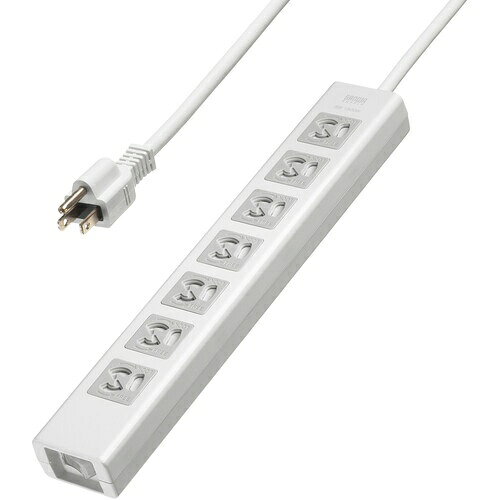 特長：集中スイッチで7個口を一括でオン/オフすることができます。差込口は、3P抜け止めシャッター仕様の7個口タップです。スチールデスクなどに仮固定できるマグネット付きです。通電状態が一目で確認できる、ランプ付き集中スイッチを採用しています。...