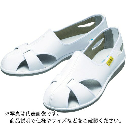 特長：安定した静電性能です。かかと内部が空洞構造でクッション性に優れています。耐久性に優れたウレタン底です。用途：クリーンルーム・看護・介護作業等に。仕様：寸法(cm)：21.5足幅サイズ：EEE色：ホワイト規格：JIS T 8103(一般...