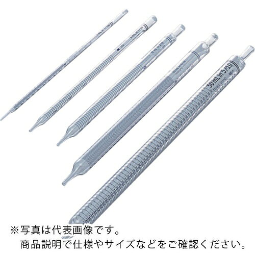 特長：フード中の操作に便利です。仕様：容量(mL)：10型番：13-678-36C材質：硼珪酸ガラス双方向目盛付き綿栓付きγ線滅菌済(個別包装)タイプ：ショートサイズ一目盛：0.2mL上部外径(mm)：φ8入数：1ケース(100本/箱×2箱...
